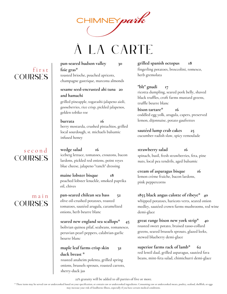 Chimney Park | Main Menu