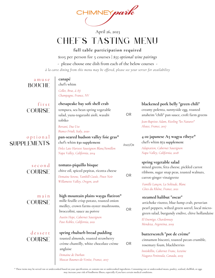 Chimney Park | Main Menu